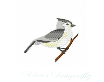 Machine Embroidery Design Titmouse 2 Sizes - Etsy