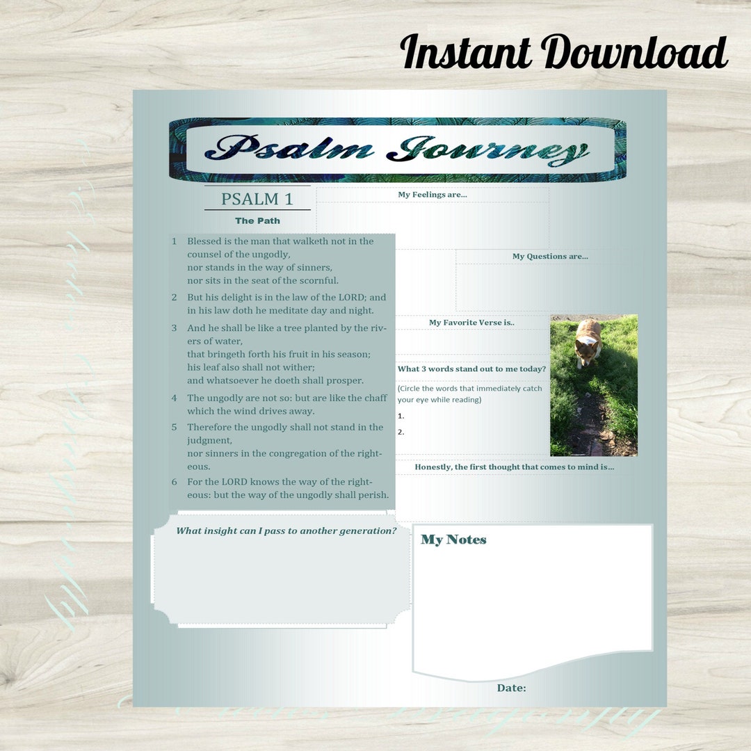 Psalm Journey- Psalm 1 Printable Journal Page - Etsy