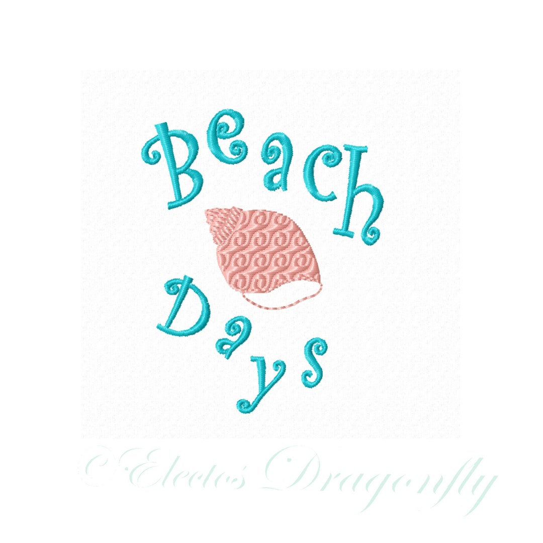 Beach Days in 2 Sizes -machine Embroidery Design - Etsy