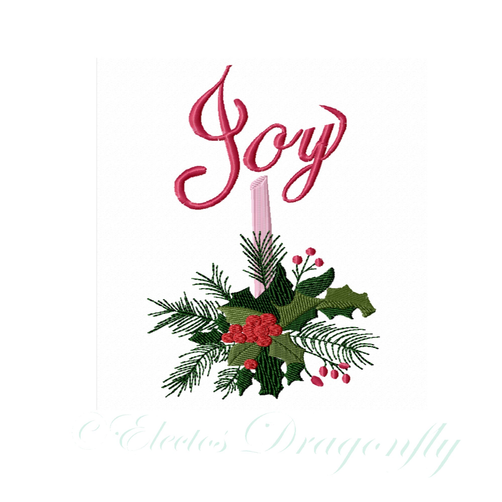 Joy Advent Candle -3 Designs Included -machine Embroidery Design - Etsy