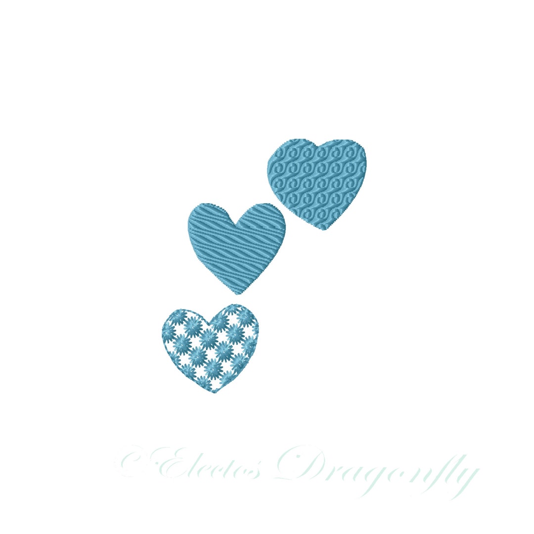 Simple Hearts -machine Embroidery Design - Etsy