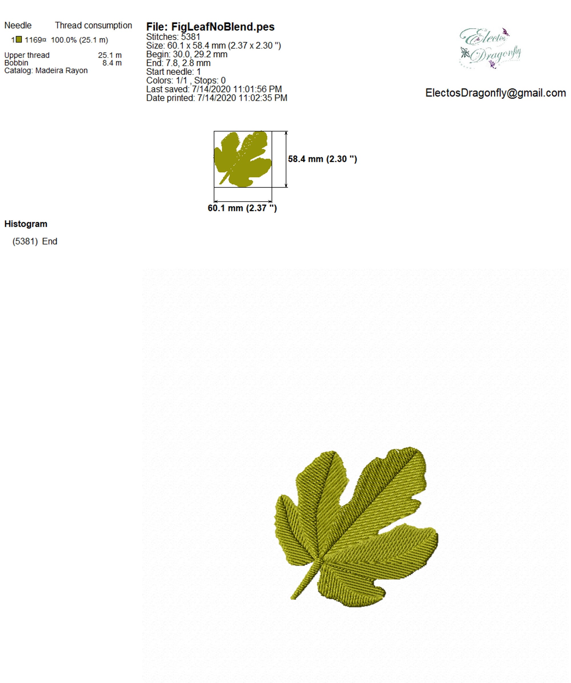 Fig Leaf -machine Embroidery 2 Designs - Etsy UK