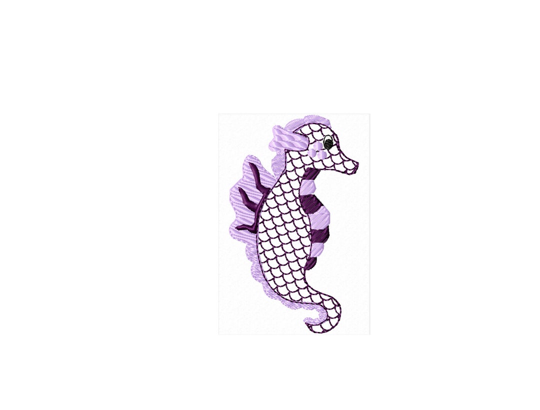Seahorse -machine Embroidery Design - Etsy