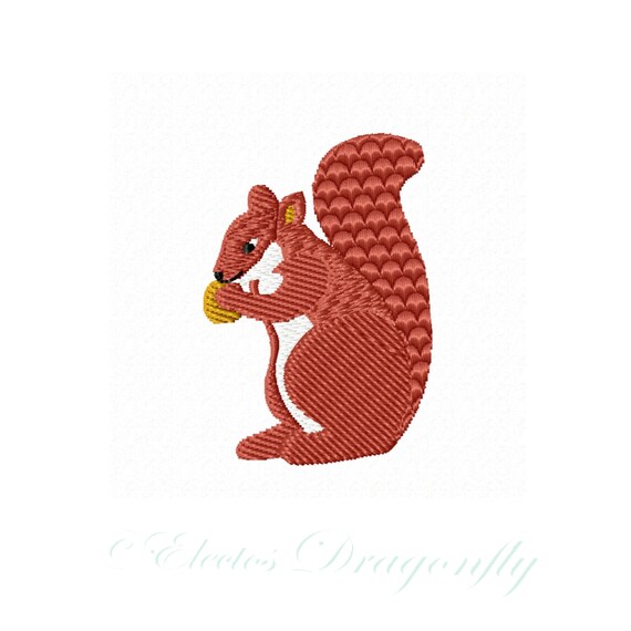 Red Squirrel-machine Embroidery Design | Etsy