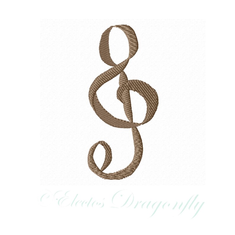 Treble Clef in 2 Sizes machine Embroidery Design - Etsy