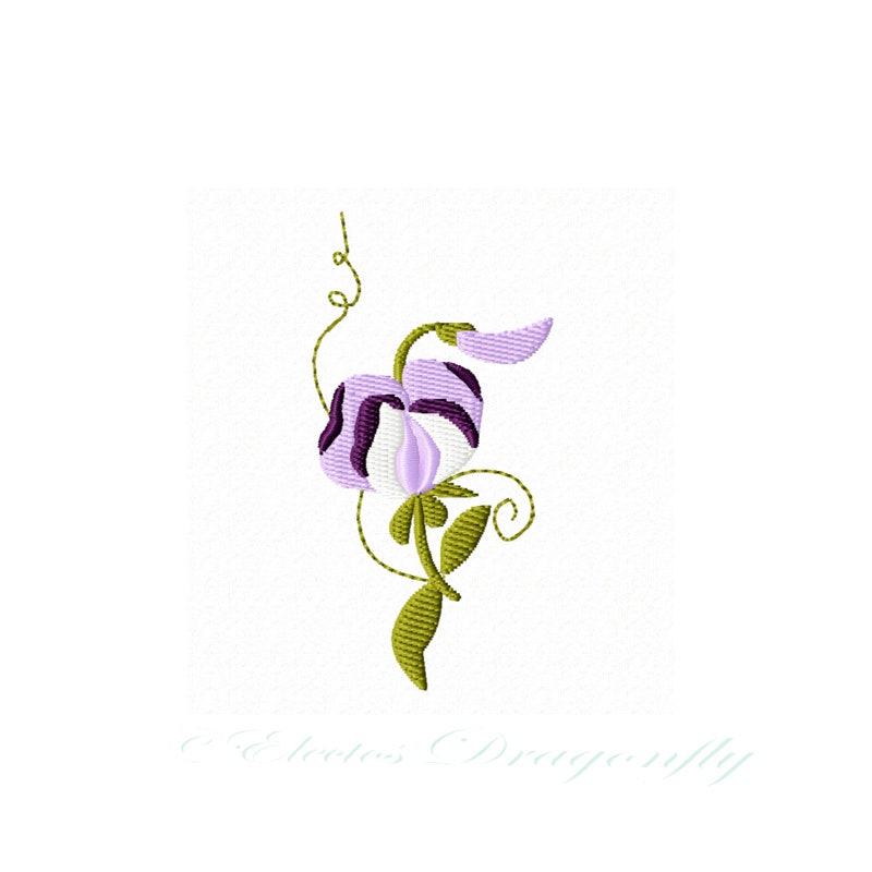 Sweet Pea Embroidery Design - Etsy