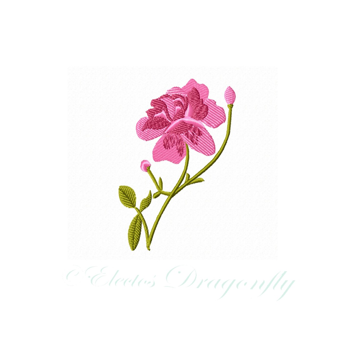Single Rose -machine Embroidery Design - Etsy