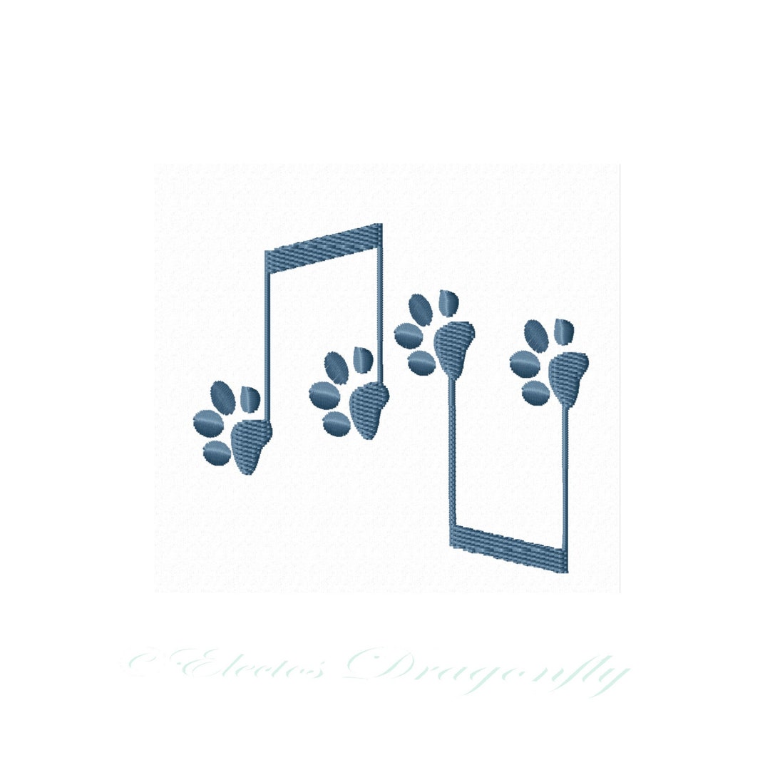 Musical Paw Notes-machine Embroidery Design - Etsy