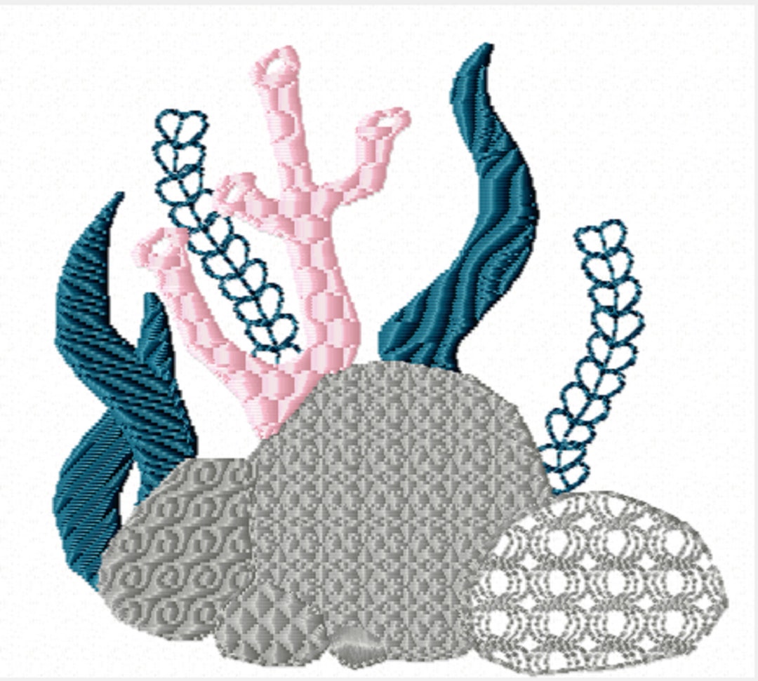 Coral Sea Rocks -machine Embroidery Design - Etsy