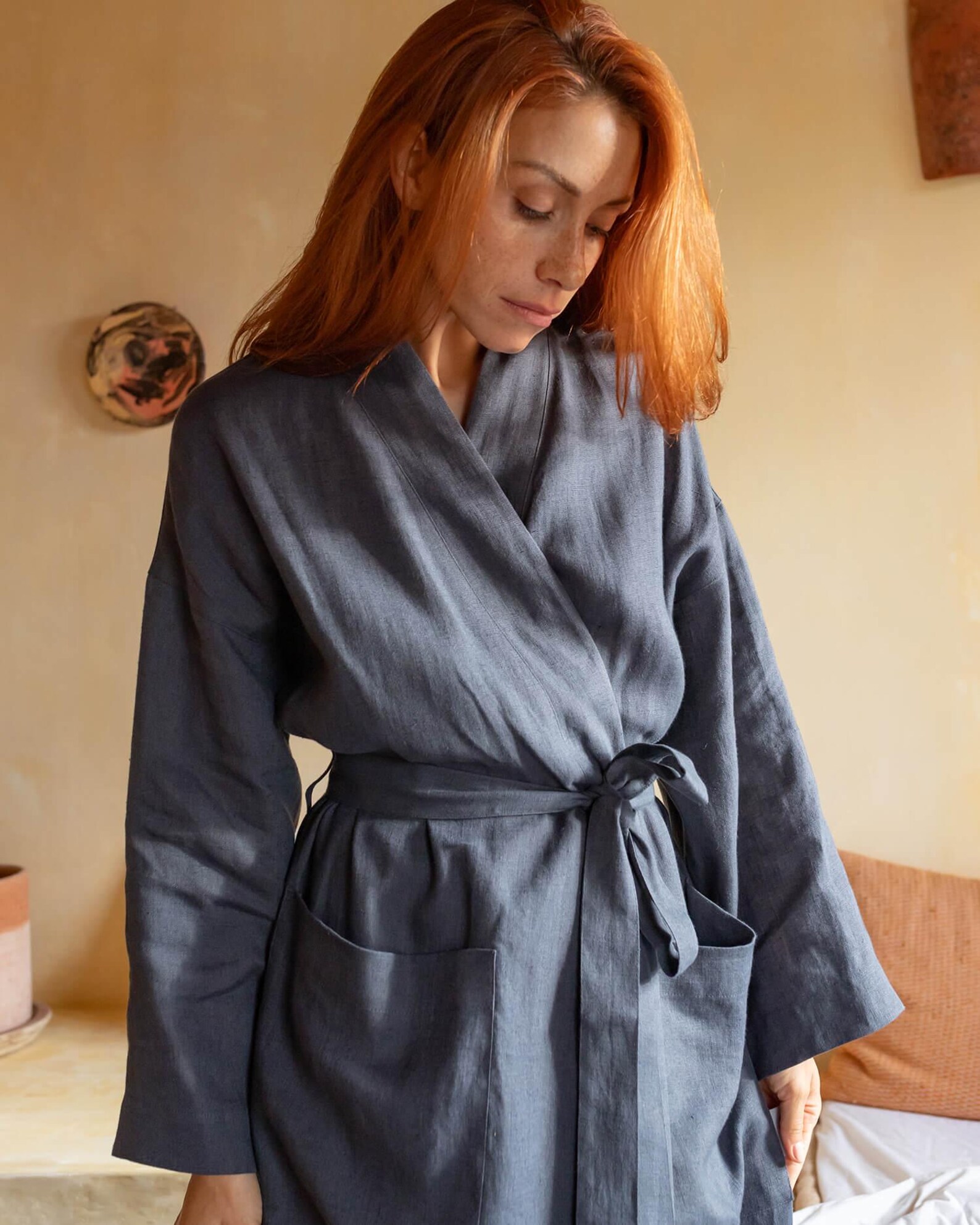 Personalized Linen Robe PAULA / Linen Bathrobe / Personalized Gift ...