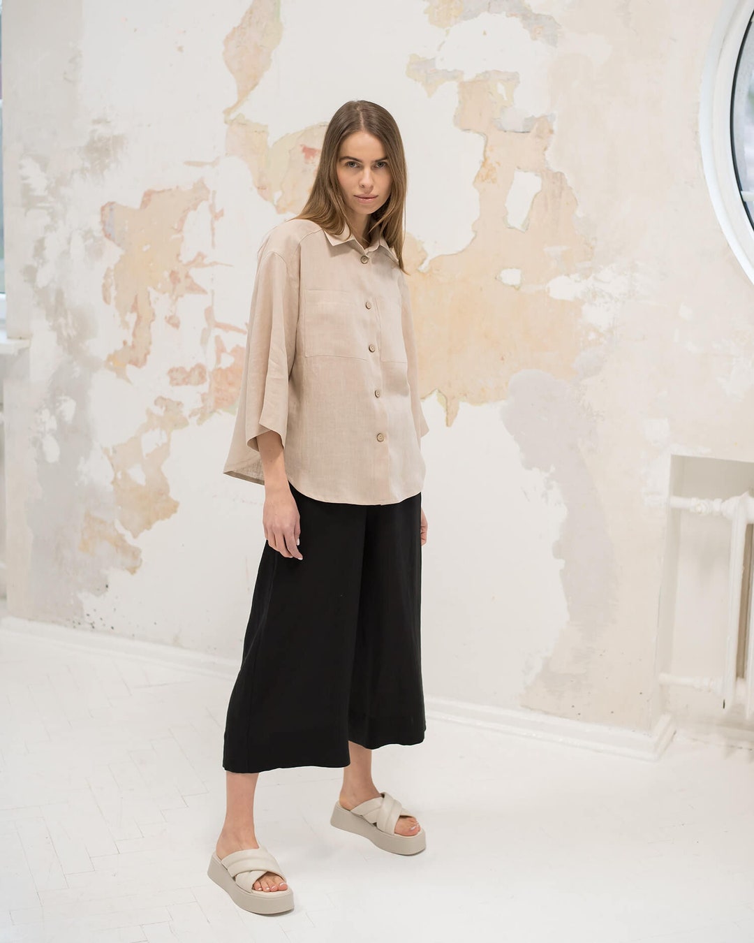 Lightweight Linen Shirt ISLA / Oversized Linen Shirt / Summer Shirt ...