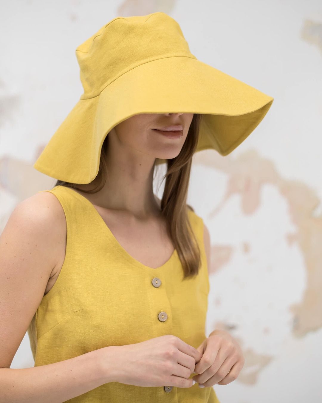 Linen Panama Hat / Beach Panama Hat / Wide Brim Hat / Linen Sun Hat - Etsy