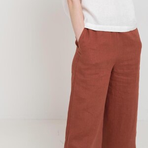 Ready to Ship - Wide Leg Linen Culottes Dakota / Linen Palazzo Pants ...