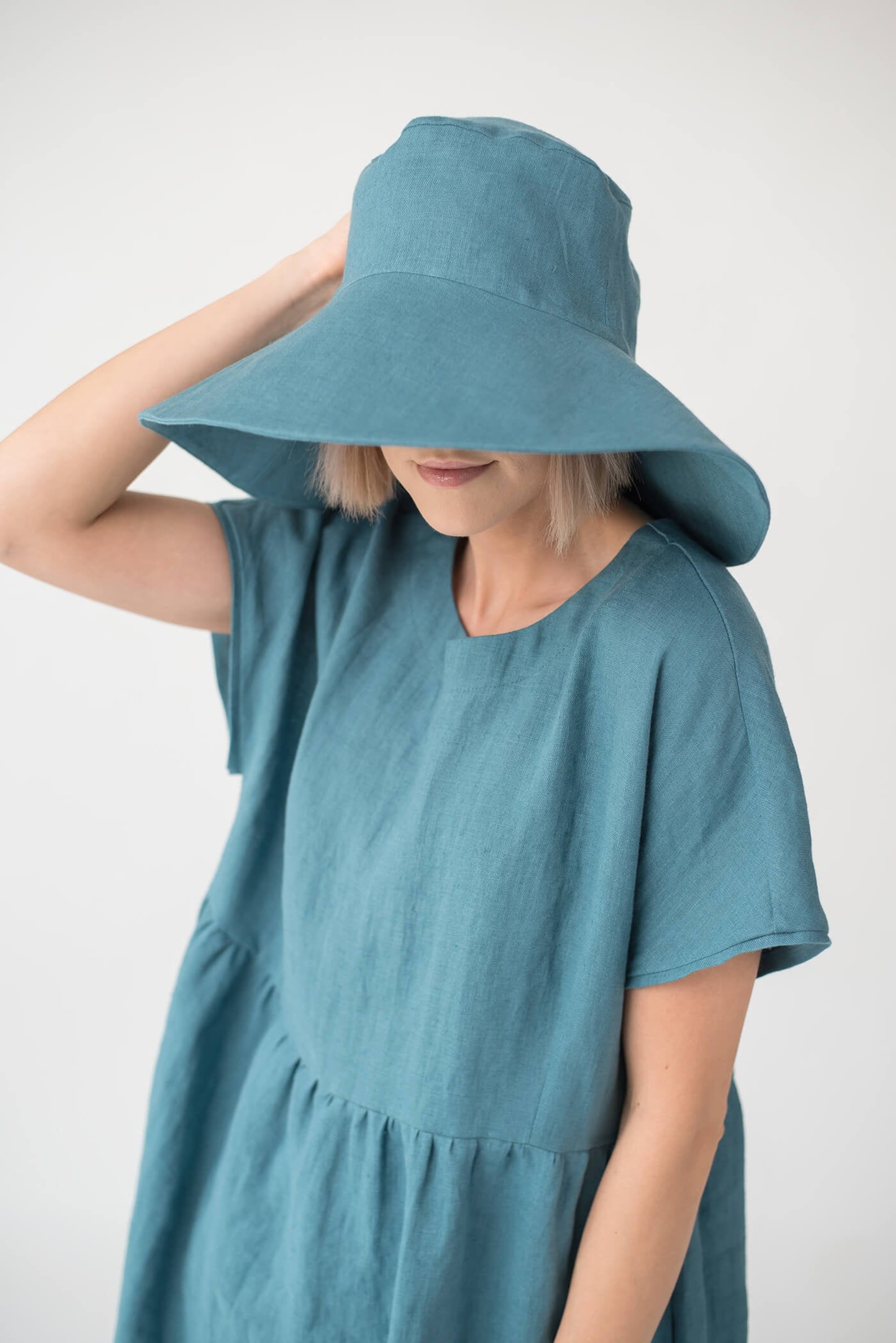 Linen Summer Hat / Beach Panama Hat / Linen Hat / Womens Linen Sun Hat ...