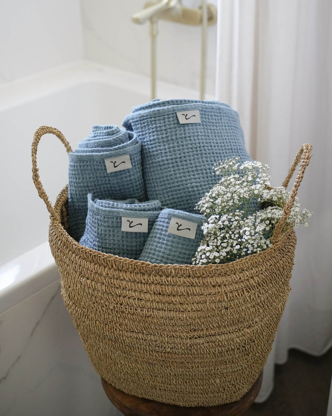 Linen Waffle Bath Towels / Soft Body Towels in Various Sizes and Colors ...