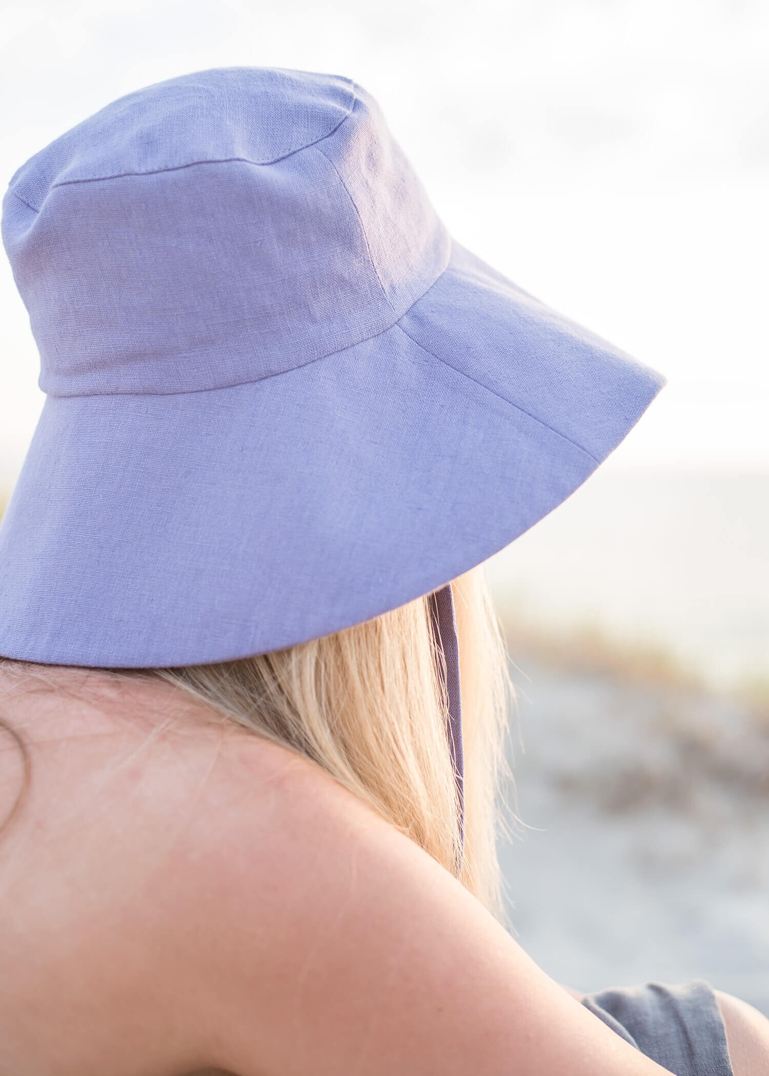 Linen Sun Hat / Linen Hat With Straps / Summer Panama Hat / - Etsy
