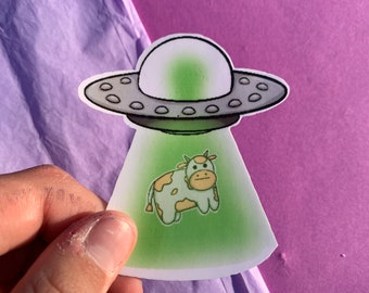 Cow Abduction Sticker - Etsy