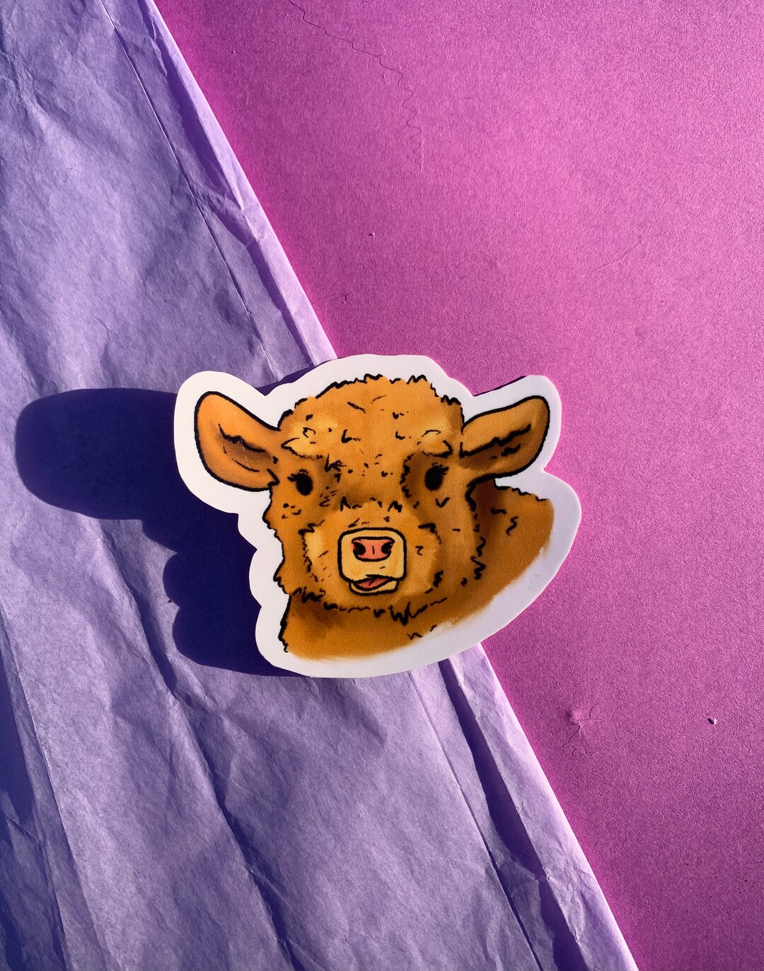 Fluffy Cow Sticker Waterproof Farm Sticker Cute Cow Vinyl - Etsy