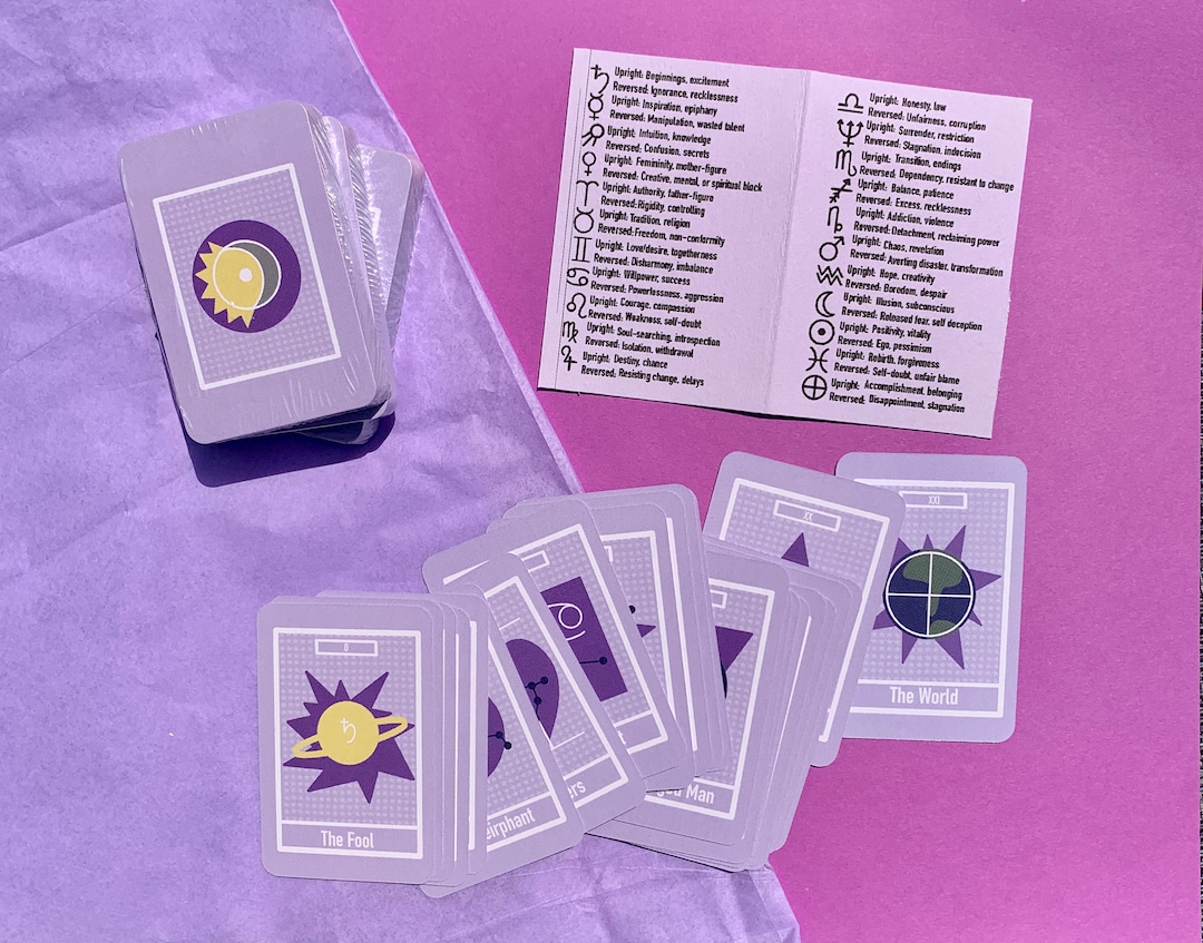 Sunset Mini Tarot Deck, Astrology Travel Cards, Major Arcana Miniature ...