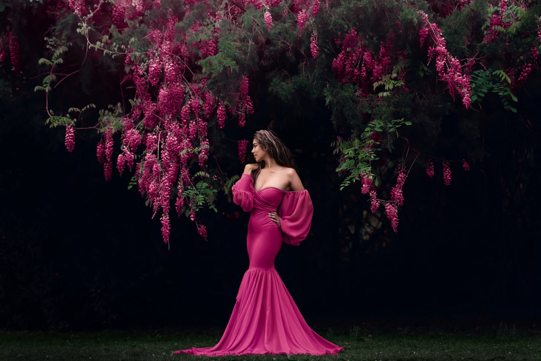 5 Magenta Flower Vines Maroon Wisteria Floral Background Magenta Pink ...