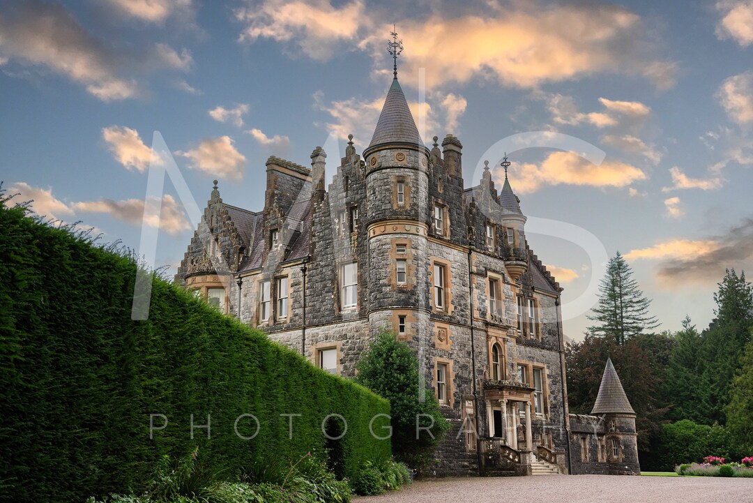 Castle Stone Manor Sunset Digital Overlay Castle Ideal Art Project ...