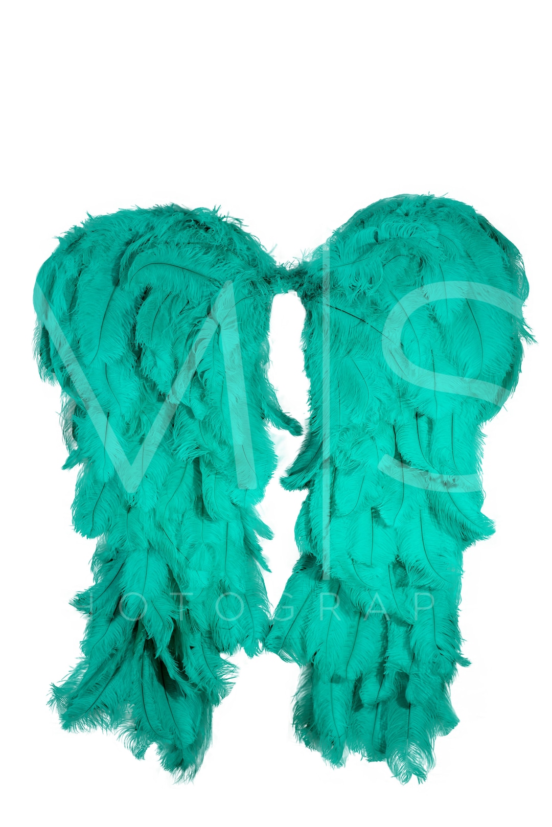 4 Angels Wings Digital Backdrop Maternity Turquoise Angel Wings Fluffy ...