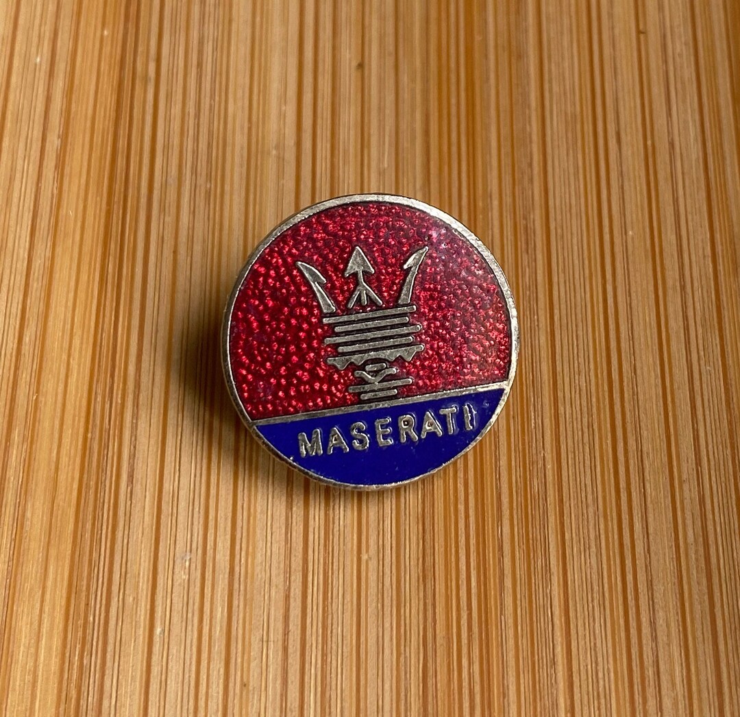 Amazing Vintage Round Maserati Classic Logo Enameled Lapel Pin ...