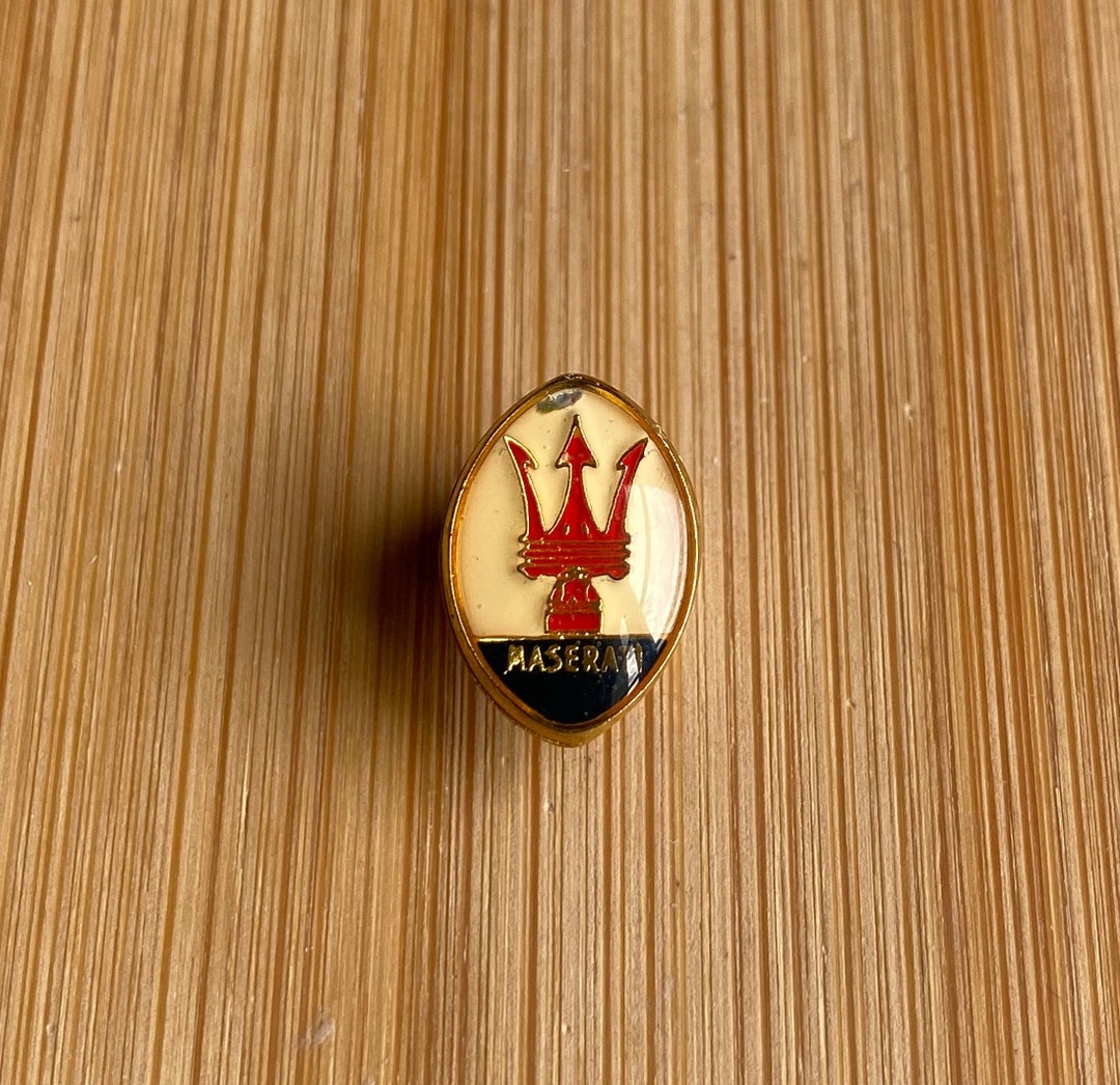 Small Vintage Oval-shaped Maserati Classic Logo Lapel Pin Timeless ...