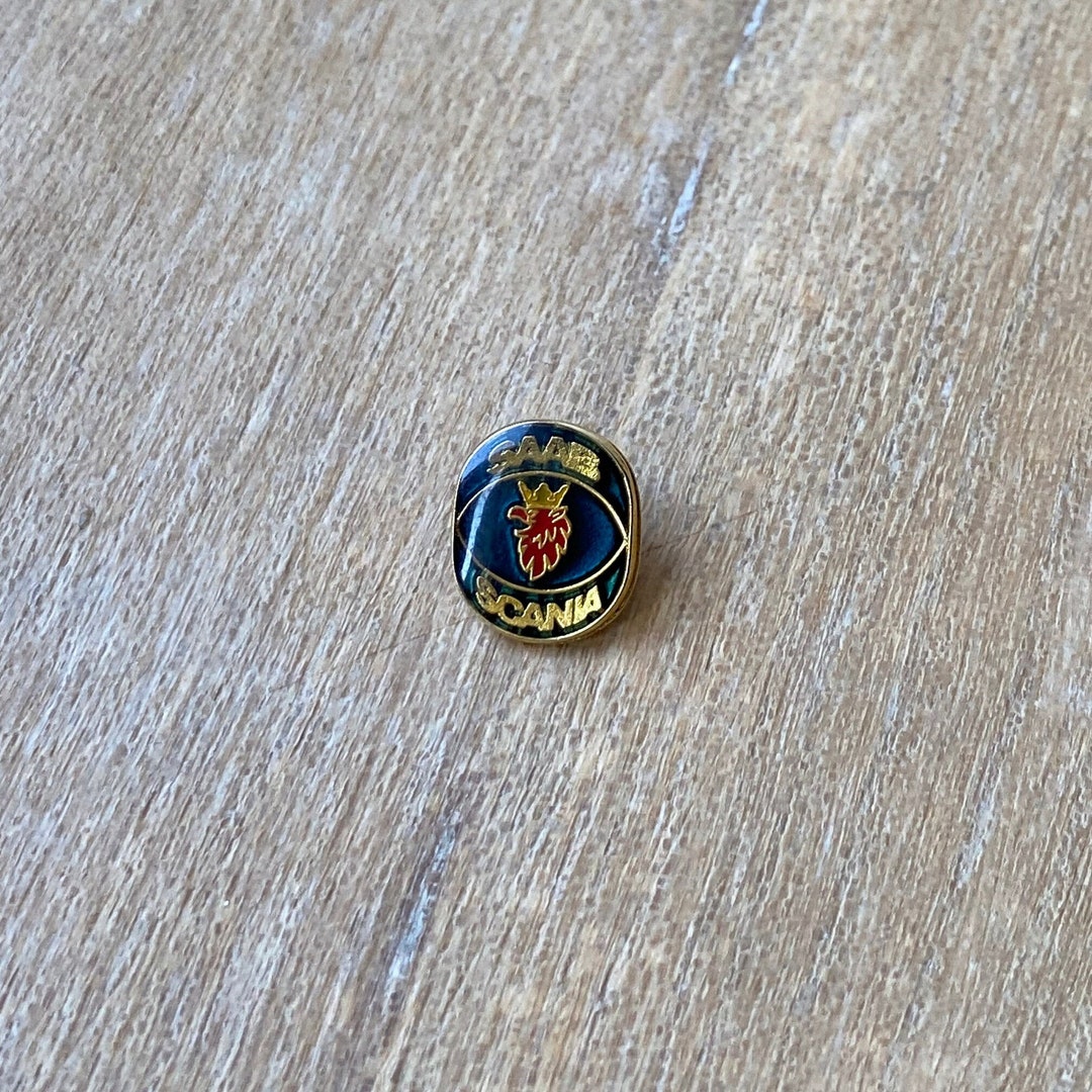 Beautiful Vintage Enamelled Saab Scania Pin Classic Automotive Elegance ...