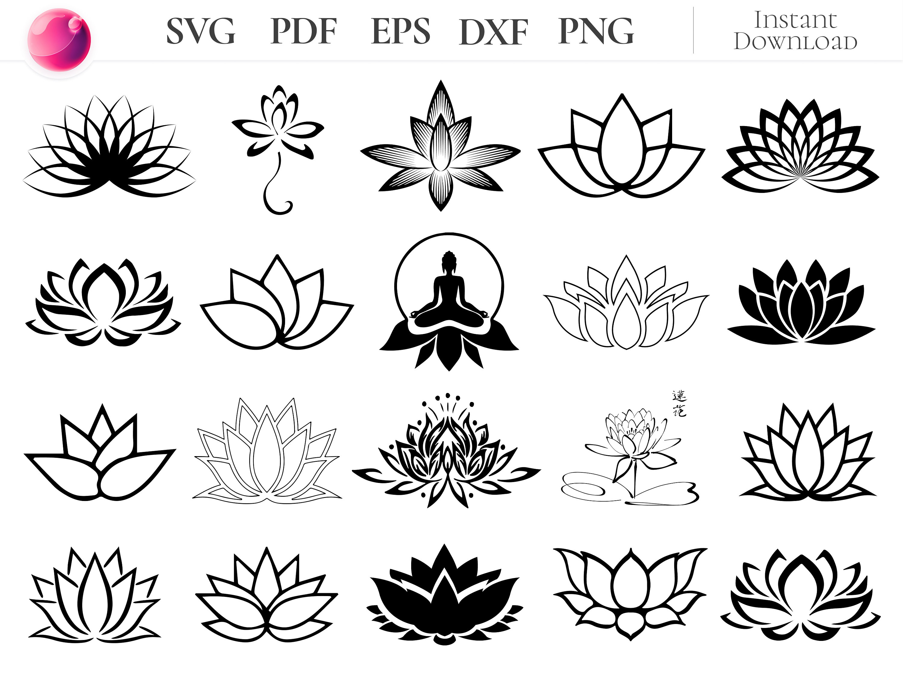 Lotus Flower SVG, Lotus Svg, Lotus Silhouette, Zentangle Lotus Svg ...