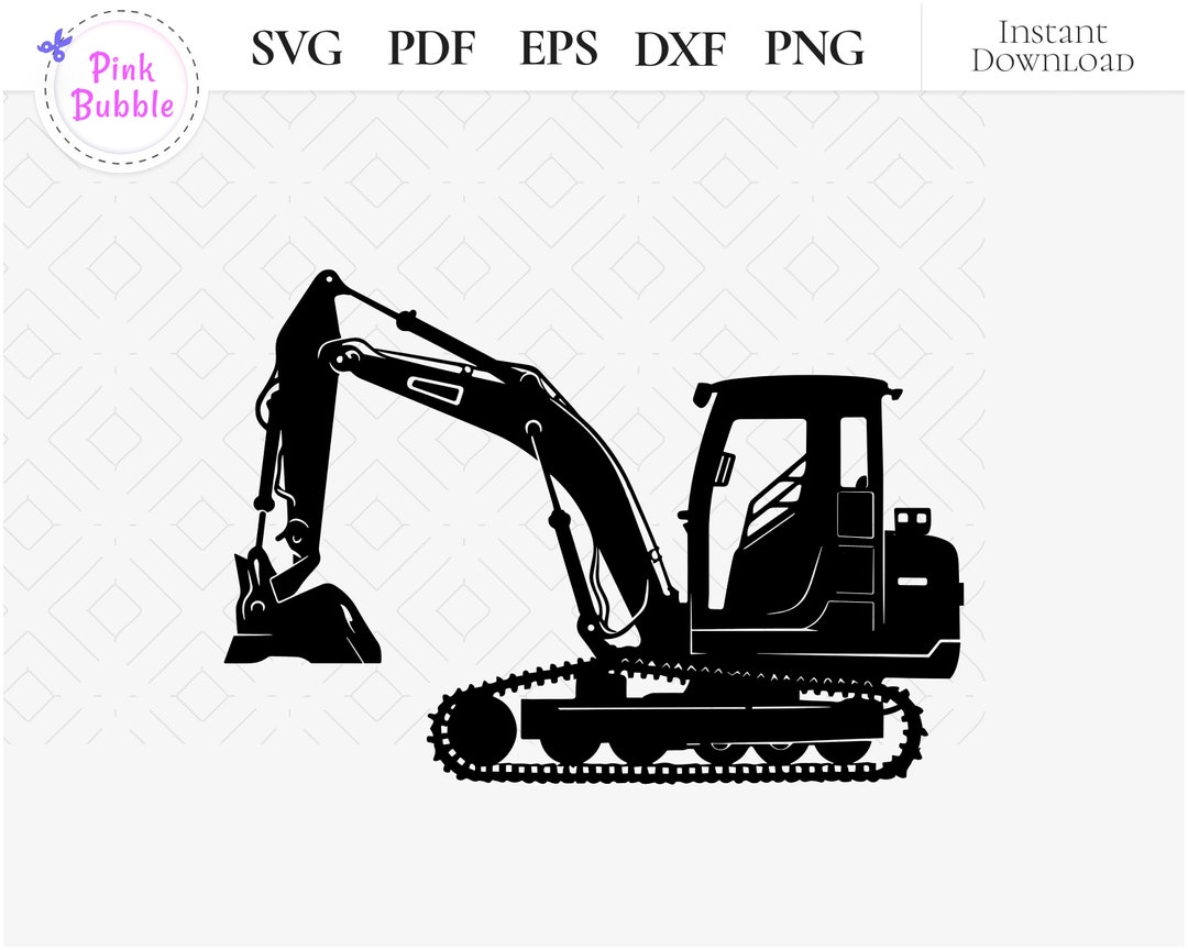 Excavator SVG Construction Machinery Svg Digger Vehicle - Etsy