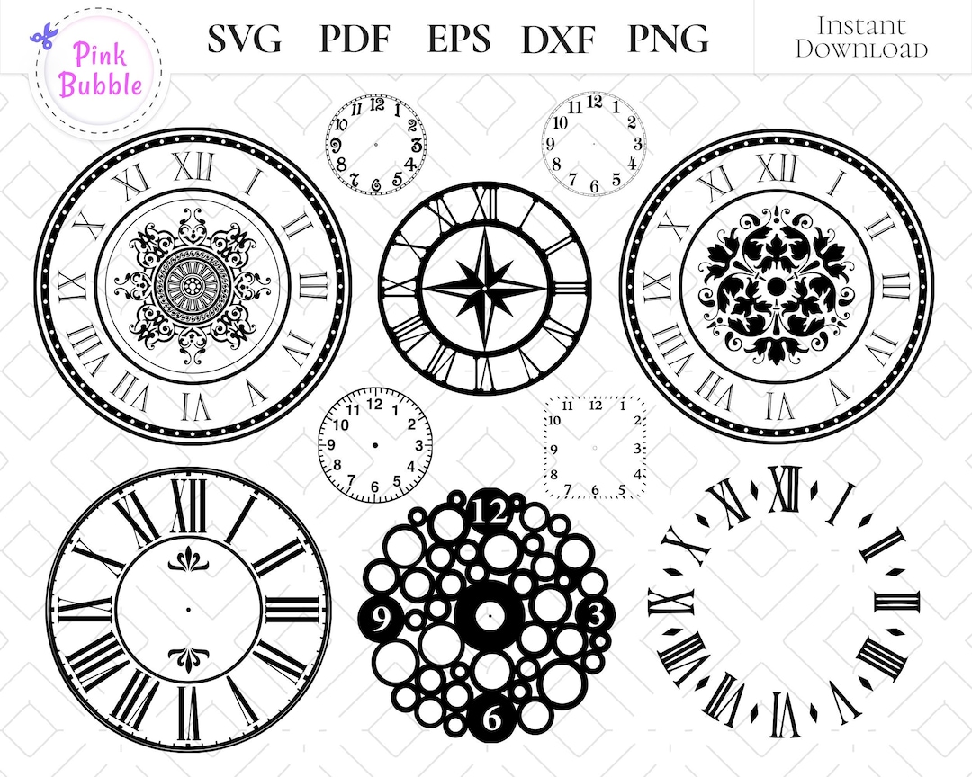 Clock Svg Clock Face Svg Clock Face Plasma Cut Files Laser - Etsy Singapore