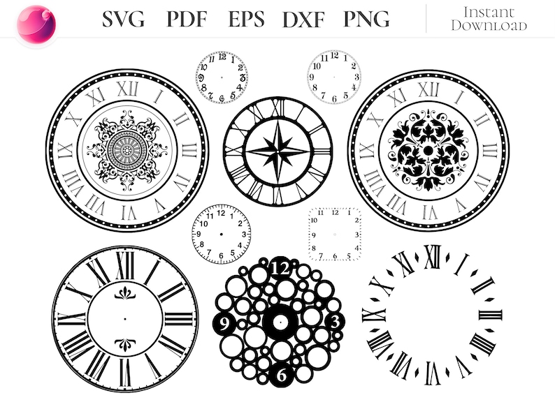 Clock Face SVG, Clock Face Template, Clock Face Clipart, Clock Svg ...