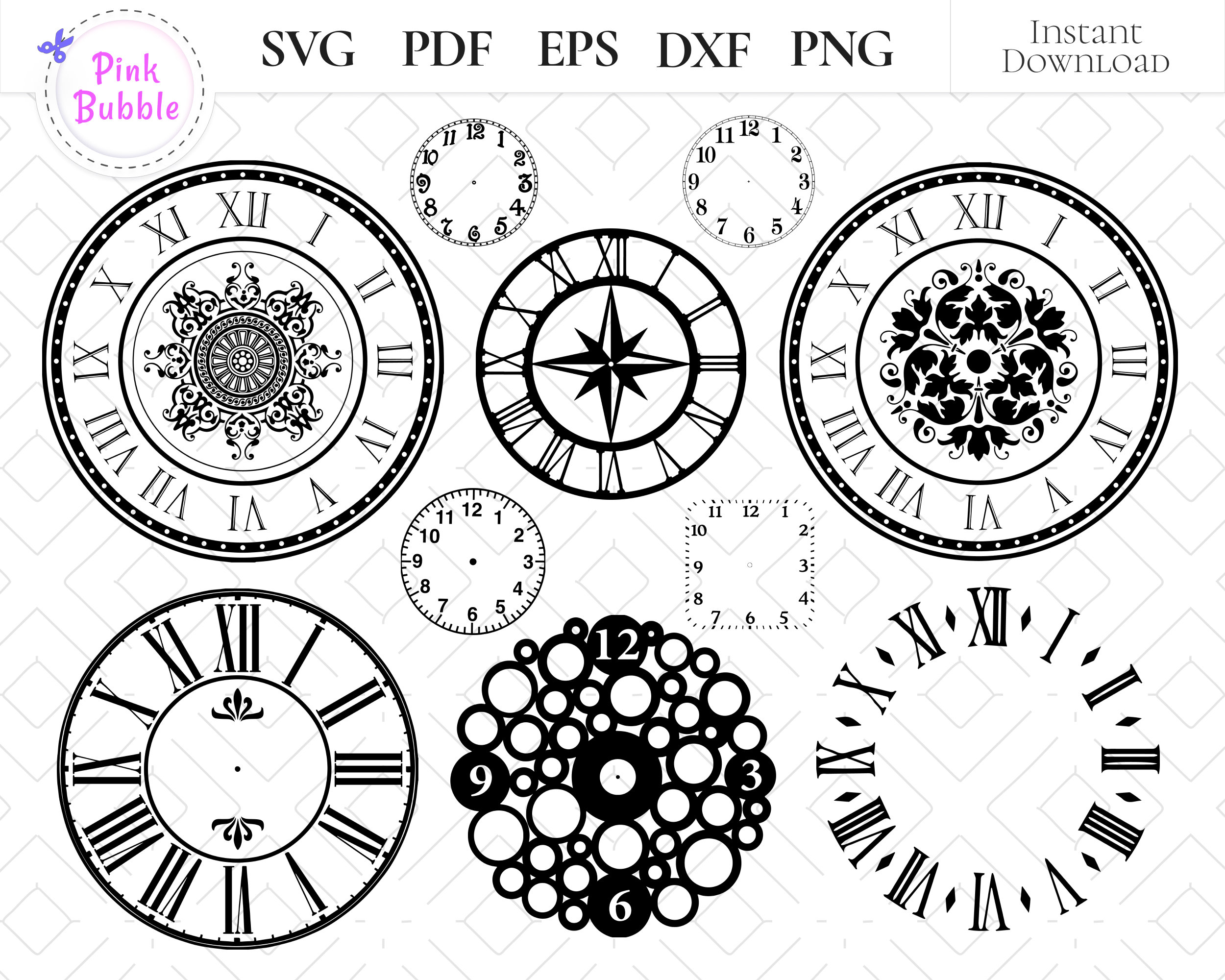 Clock Face SVG Clock Face Template Clock Face Clipart Clock - Etsy
