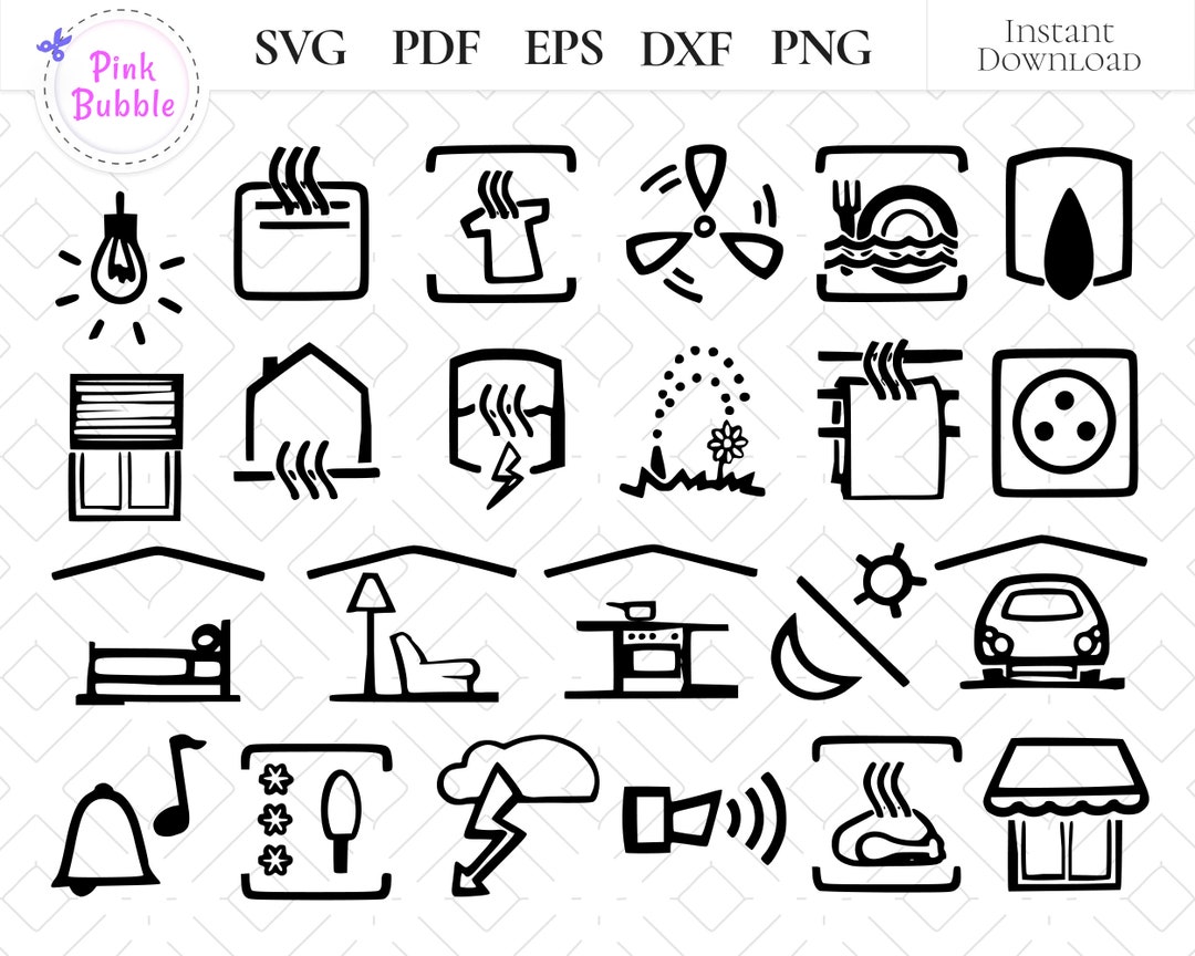 Illustrative Electrical Appliances Icons SVG Files for Cricut and ...
