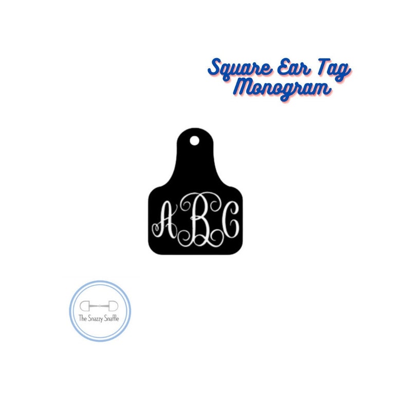 Square Ear Tag Monogram Vinyl Decal - Etsy