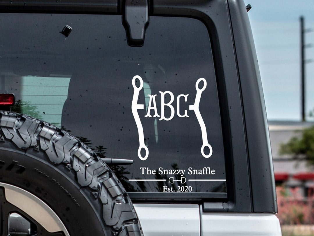 Western Bit Monogram Vinyl Decal - Etsy