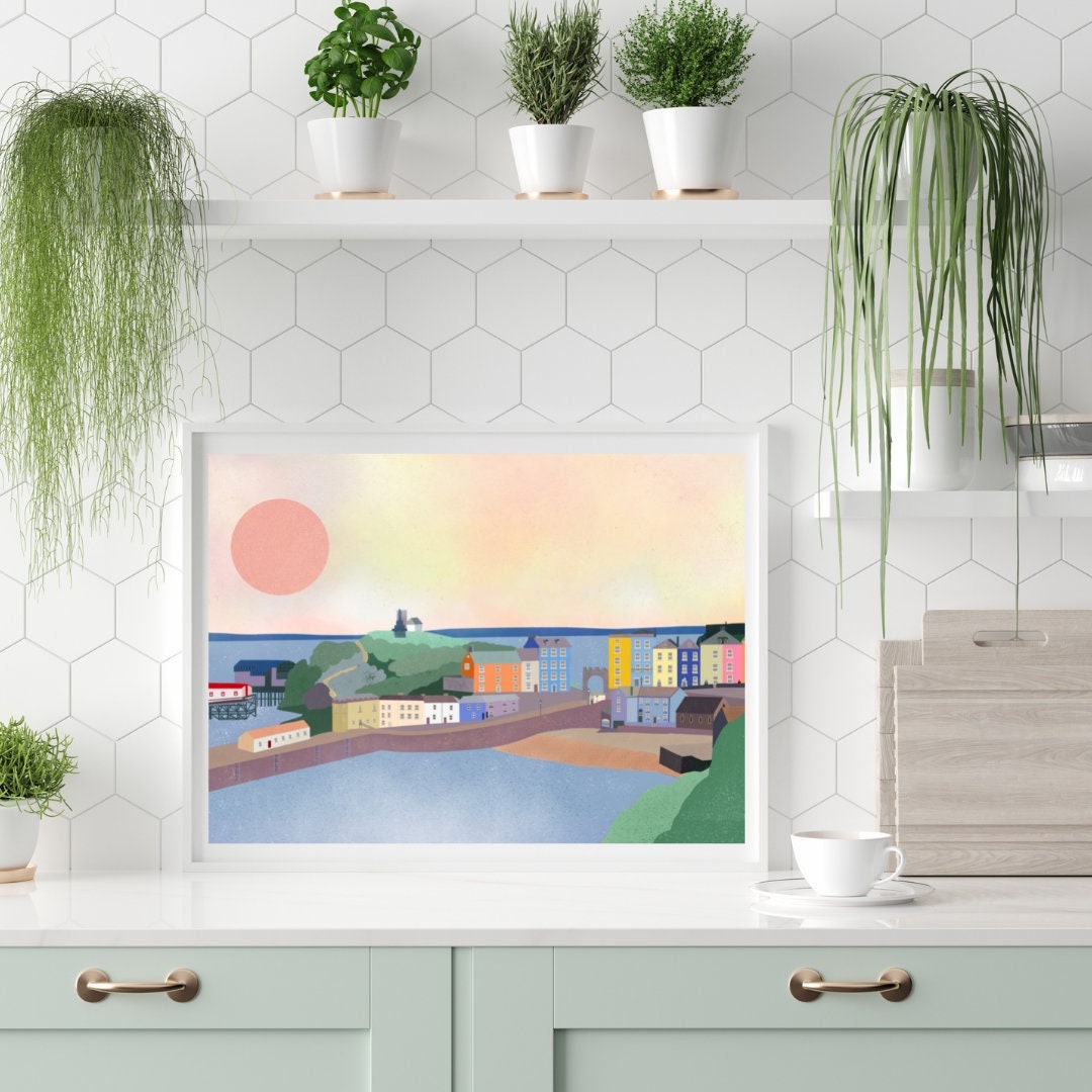 Tenby Print// Print Dinbych Y Pysgod - Etsy UK