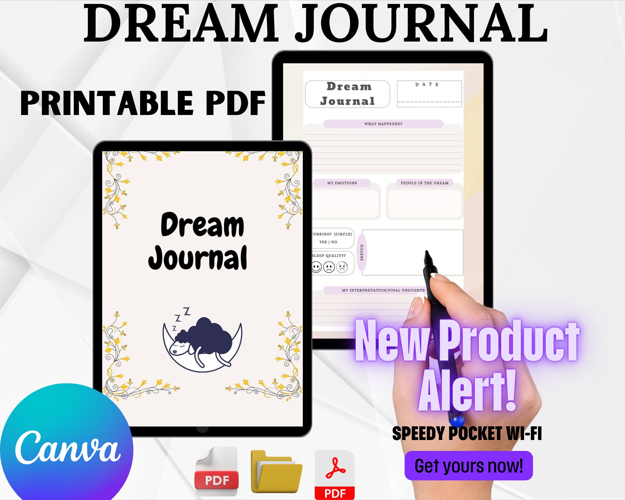 Whimsical Dreams, the Editable Dream Journal, Immerse Yourself in a ...