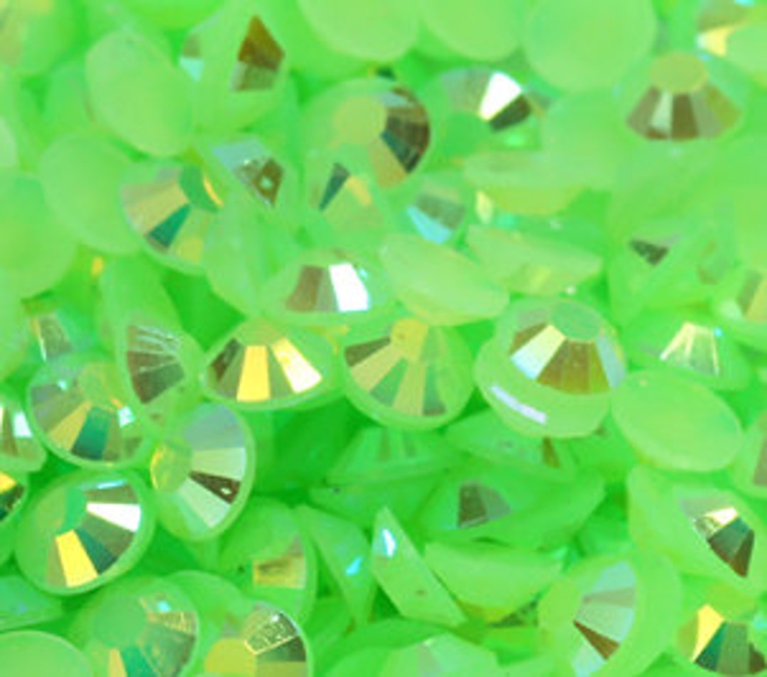Neon Green Resin Gems - Variety Pack (2mm, 4mm, and 5mm Sizes), High ...