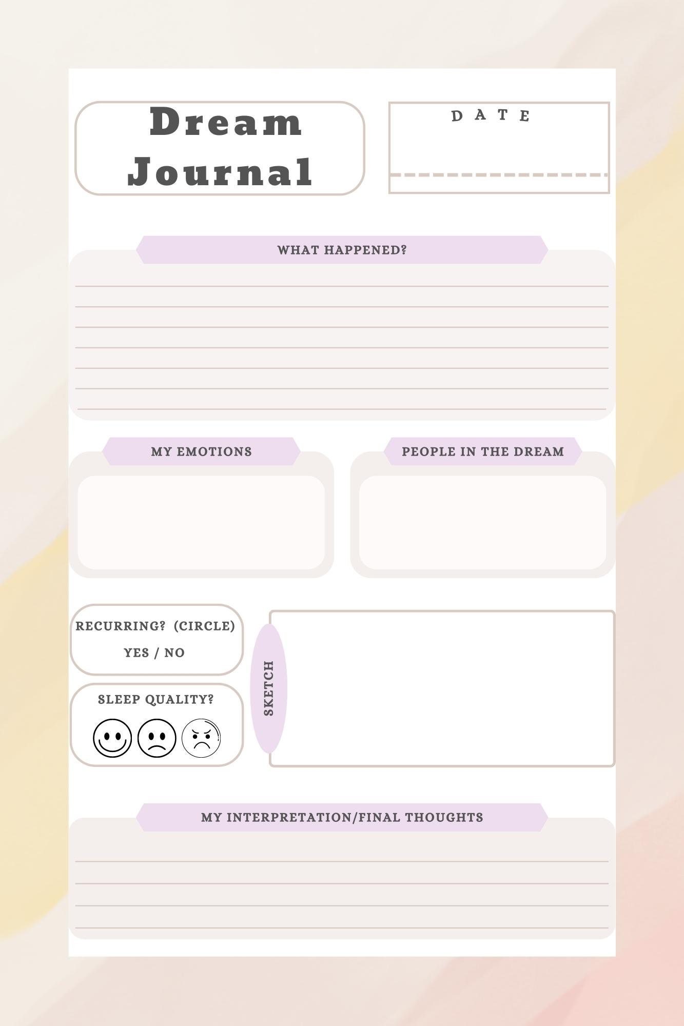 Whimsical Dreams, the Editable Dream Journal, Immerse Yourself in a ...