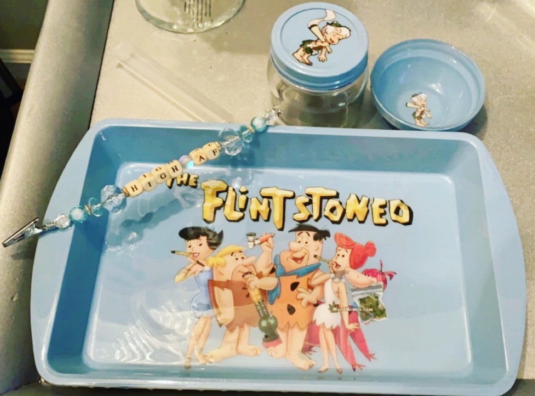 Flint Stones Rolling Tray Set - Etsy