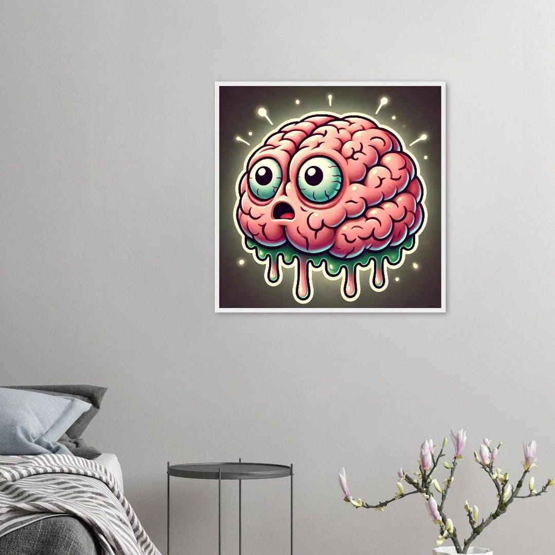 Melting Thoughts: "brain Rot" Wall Art | Customizable Frames - Etsy