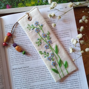Forget-me-not Bookmark/ Hand Embroidered Bookmark/ Bookmark for Women ...