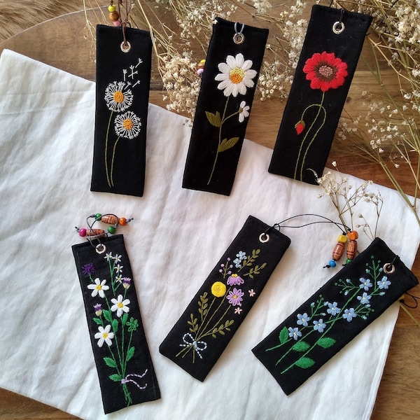 Embroidered Bookmark - Etsy