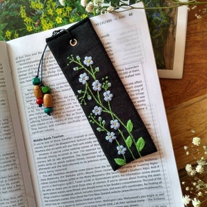 Forget-me-not Bookmark/ Hand Embroidered Bookmark/ Bookmark for Women ...