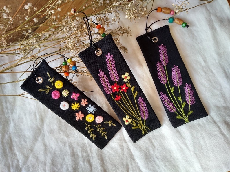 Hand Embroidered Bookmark/ Book Journal Accessories/ | Etsy UK