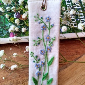 Forget-me-not Bookmark/ Hand Embroidered Bookmark/ Bookmark for Women ...