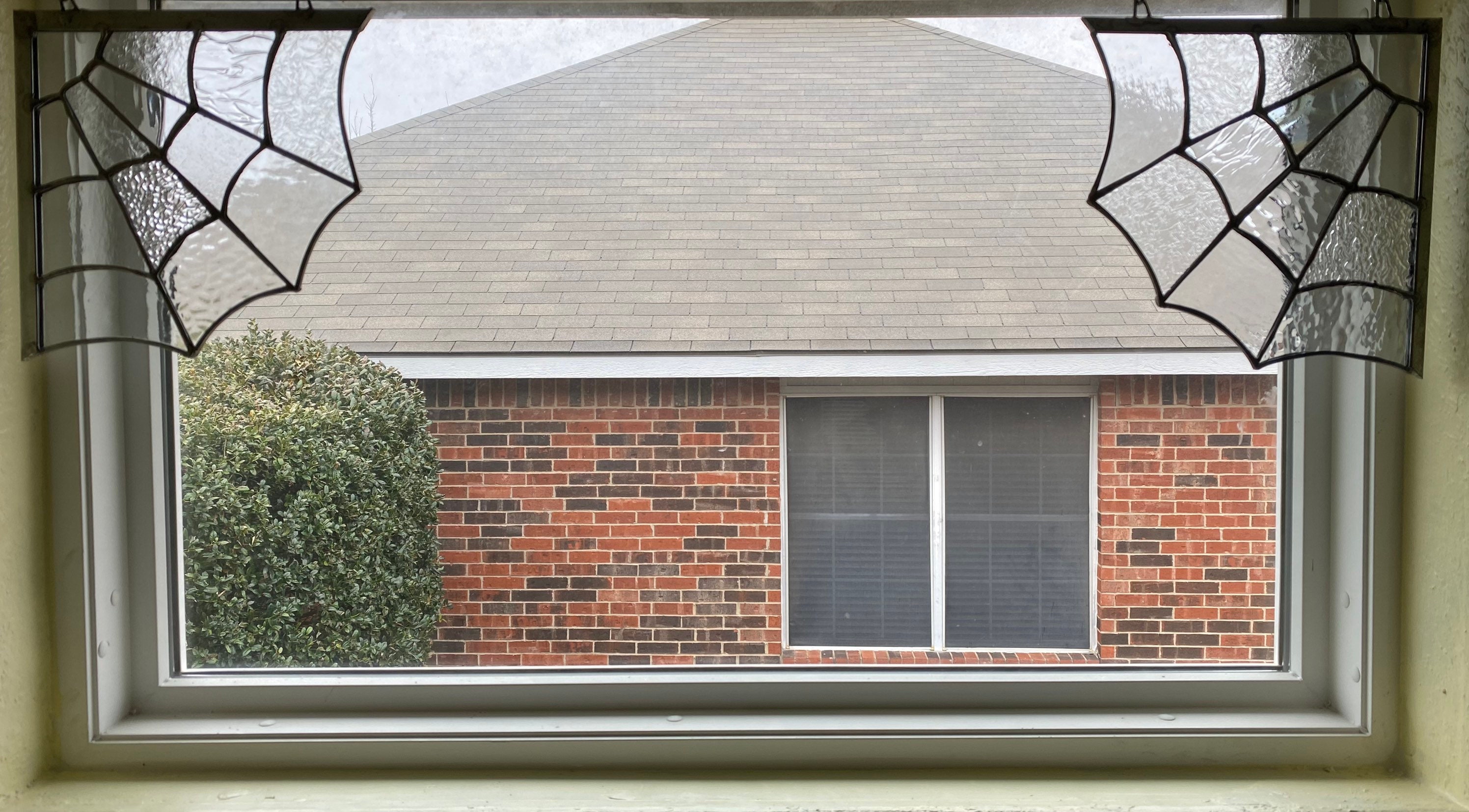 Stained Glass Spider Web Corner Piece Halloween Spider Web Decoration ...