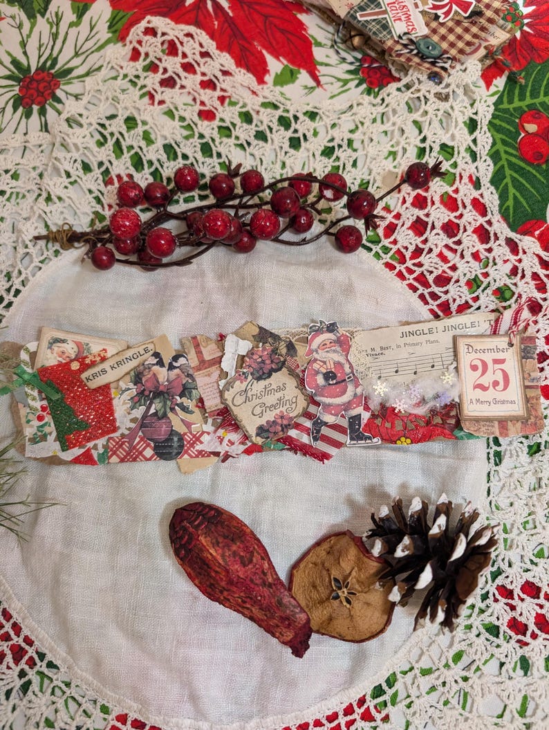 Paper/fabric Christmas Snipet Strips - Etsy